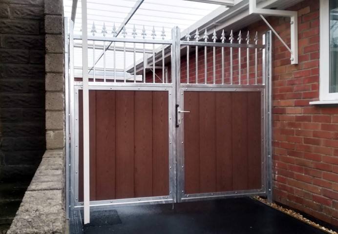 Cladded Privacy Gates Gallery | Galvanized Gates