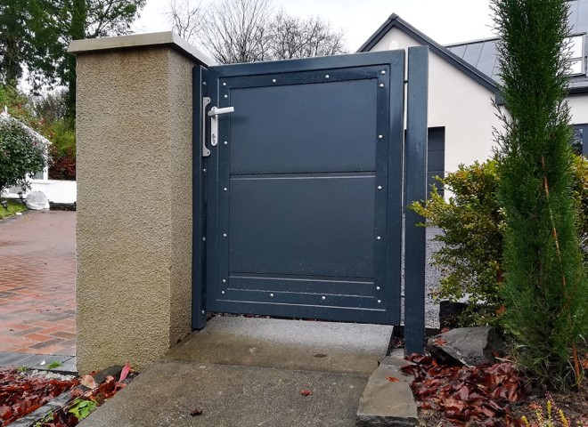 Cladded Privacy Gates Gallery | Galvanized Gates